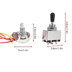 Guitar Wiring Harness, Guitar Prewired Harness Humbucker Wiring Harness Prewired 3 Way Chrome Box Toggle Switch 500K Pots for Electric Guitar with 2 Humbuckers guitar wiring kit