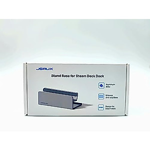 JSAUX Stand for Official Steam Deck Dock and Steam Deck/ROG Ally with Case, Frosted Aluminum Alloy Playstand for Steam Deck, Anti-Slip Holder for Valve Steam Deck/ASUS ROG Ally