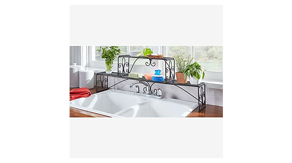 BrylaneHome 2-Tier Over Sink Shelf - Organize Your Kitchen