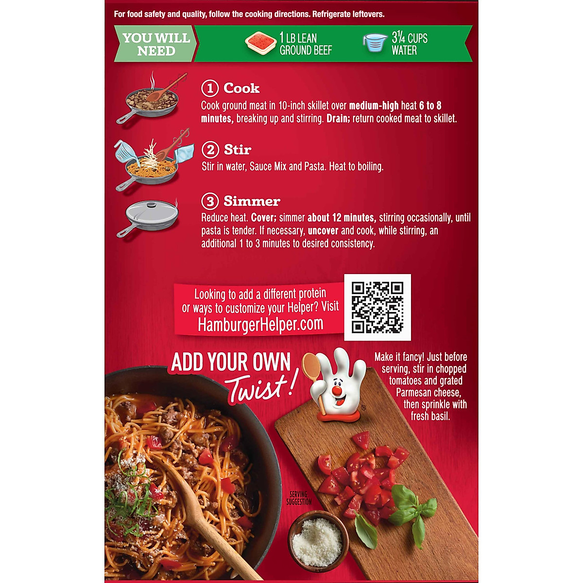 Hamburger Helper Spaghetti Pasta, 6.6 Ounces, 12 per Case