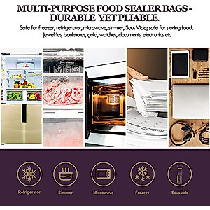 Mesliese Vacuum Sealer Bags Rolls for Custom Fit 11''x16' 3 Pack & 8''x16' 3 Pack Total 96', Heavy-Duty Thick Food Bag, BPA-Free, Freezable, Use for Sous Vide and Storing Raw and Cooked Foods, Universal Compatibility