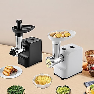 BANLICALI Meat Grinder, 1000W Electric Meat Grinder Sausage Maker with 3 Grinding Plates & Sausage Stuffer Tube Stainless Steel Kitchen Meat Grinder Heavy Duty for Beef, Pork, Chicken 110V (White)