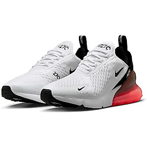 Nike Men's Air Max 270 Running Shoes (White/Hot Punch/Black, us_Footwear_Size_System, Adult, Men, Numeric, Medium, Numeric_9)