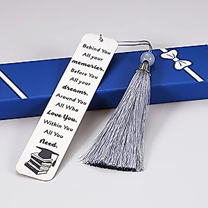 Inspirational Bookmark Class of 2023 Graduation Gifts for Her Him College High School Senior Graduation Birthday Gifts Bookmarks with Tassel for Book Lover Reader Boy Girl from Mom Teacher to Student