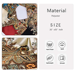 upeilxd 4Pcs Silk Head Scarves for Women Satin Hair Scarf 35”Large Square Bandana Silk Like Neck Scarf Shawl Sleeping Headscarf (Black/Red/Pink/Beige)