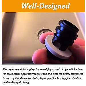 Cooler Drain Plugs Replacement for Coolers Larger Water Outlets Replacement Plugs Used in The Dual Drain Plug System Coolers Accessories (Only for Larger Water Outlets)