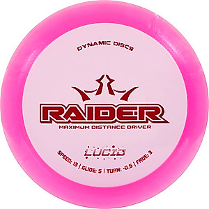 Dynamic Discs Glimmer Lucid Ice Raider Distance Driver Golf Disc [Colors Will Vary] - 165-169g