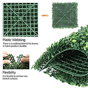 Yaheetech 12 PCS 20"x 20" Artificial Boxwood Panels Topiary Hedge Plant, Privacy Hedge Screen UV Protected Greenery Wall, Decor Faux Grass Wall Panel Suitable for Outdoor Indoor Garden Backyard