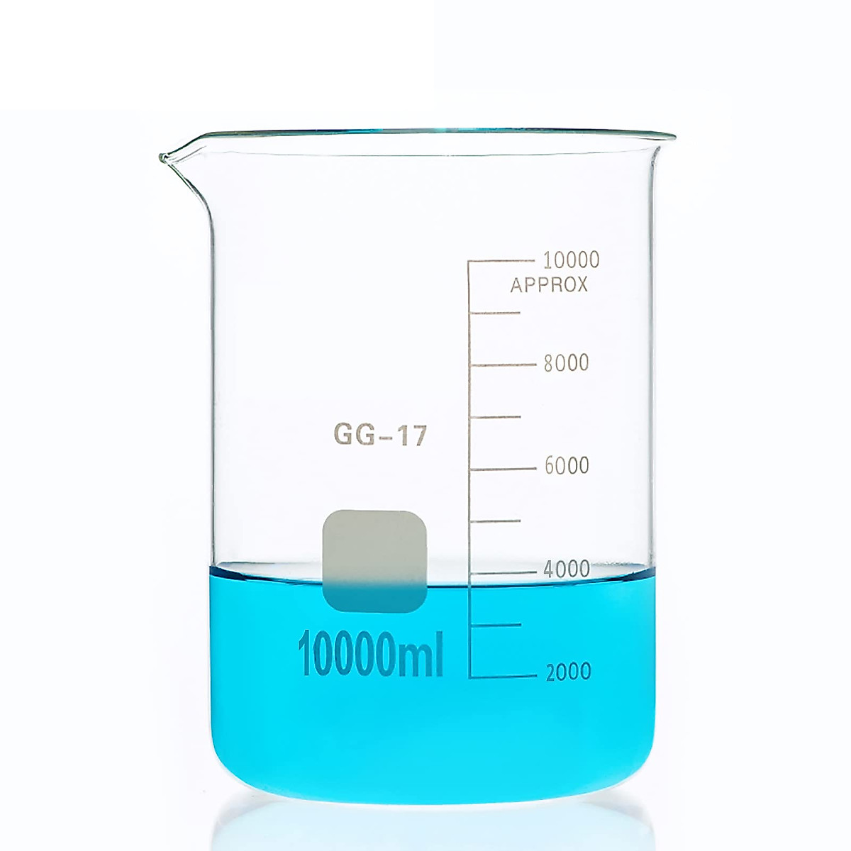 Large Capacity Glass Beaker, Borosilicate High Temperature Resistance Graduated Cup,lab School Chemistry Experiments Measure Mix Beaker with Pour Spout,10000ml,2pcs