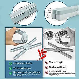 3 Pack Non-Slip Thick Foldable Silicone Trivets, Heat-Resistant Folding Pad, Eco Expanding Silicone Pot Holder, Hot Pad with Collapsible Cross Design Save Much Space