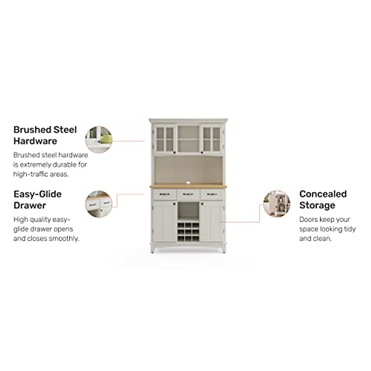 Homestyles sideboards-buffets-credenzas, Server with Hutch, Off White