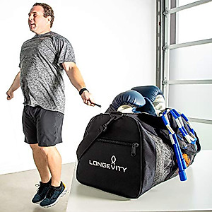 Longevity Gear Duffle Mesh Bags With Bottle Pocket, Breathable Duffel Bag for Sweaty Clothes and Equipment, Workout Bag, Gym Bag, Wrestling Bag, Swimmers, Active Athletes, | No More Stink
