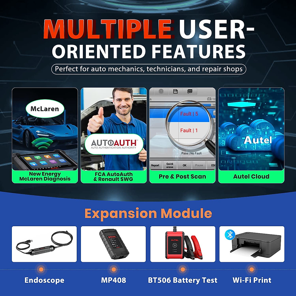 Autel MaxiCOM MK908 II Scanner: 2024 Up of MK908 MS906 PRO MP900BT MS906BT, ECU Coding as Elite 2 PRO MK908 Pro II MS908S Pro II, 38+ Service, 3K+ Bidirectional Tool, OS 10, OE All Sys, Auto Scan 2.0