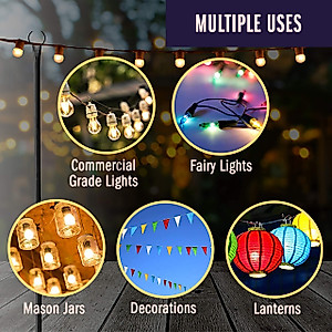 Holiday Styling String Light Poles for Outdoor String Lights - Metal Light Pole w/Hooks for Outdoor String Lighting - Patio Light Accessories Ideal for Backyard, Weddings, and Parties