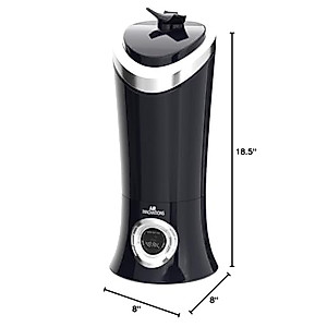 Air Innovations Humidifier Large Capacity 1.7 Gal (6.4L) Whisper-Quiet Cool Mist Ultrasonic for Rooms up to 600 SqFt Baby Bedroom BPA Free Lasts Up to 96hs Remote Control Digital Display Aroma Tray