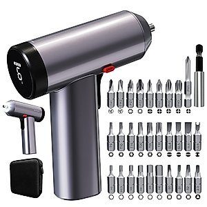 XIGMER 3.6V/4V Power Electric Screwdriver Kit 29pcs Bits, 6N.m Cordless Screwdriver Set, Rechargeable Battery 2000mah, All-in-One Design with Screen/6 Torque/6 Led Lights/USB-C Charging