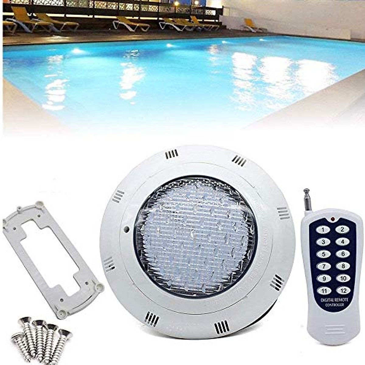 TBVECHI Pool Light 12V 36W Submersible Led Pool Light 7 Colors Changing Underwater RGB LED Pool Light IP68 Waterproof with Remote for Inground Swimming Pool Light