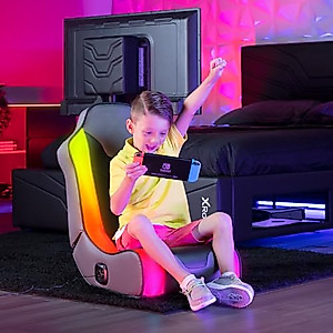 X-Rocker Cosmos RGB Floor Rocker - LED Gaming Chair for Comfortable & Immersive Gaming - Chair with Gaming System Compatibility & Easy Setup - Integrated Speakers & RGB Lighting