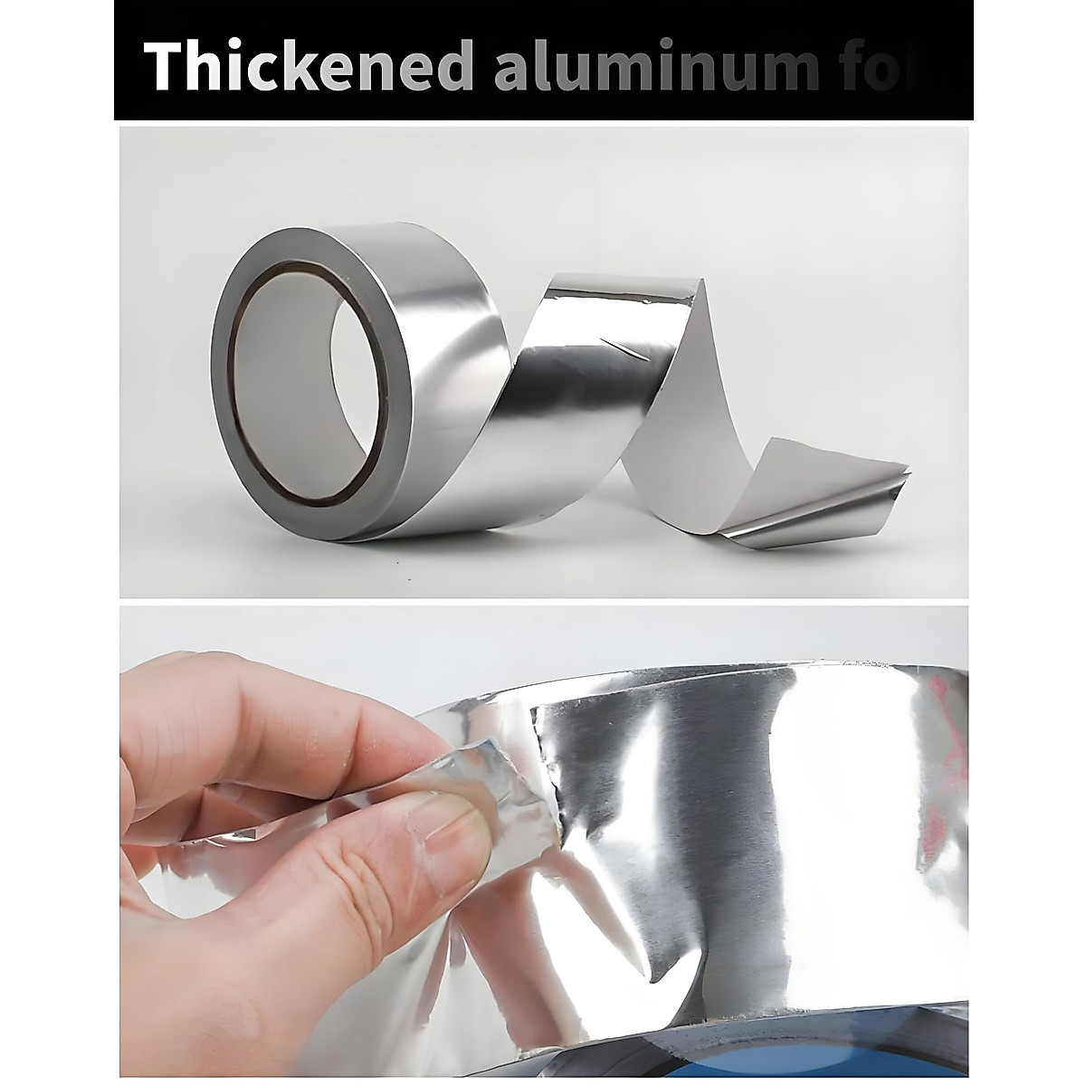 Thicker Aluminum Foil Tape 2inch x 50 Feet Foil Thick of 4mil Industrial Grade HVAC Metal Tape Heavy Duty Silver Duct Tape for Sealing& Insulation Ductwork, Exhaust Pipe, Air Vents, AC, Dryer, Furnace