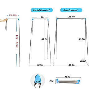 Portable Travel Garment Rack, Compact Stainless Steel Foldable Mini Drying Clothes Rack for Travel, Camping, Hotel Room, Laundry, Dance Costume, Indoor, Outdoor (Regular)