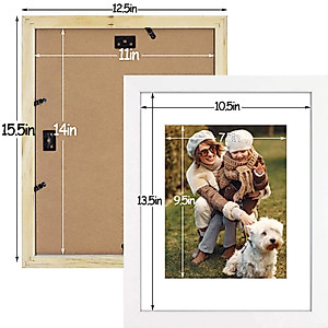 Golden State Art, 11x14 White Photo Wood Collage Frame, for (1) 8x10 with Real Glass and White Mat