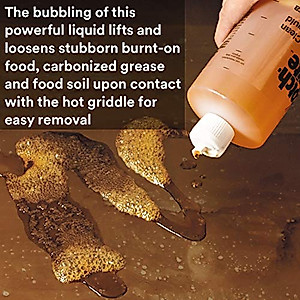 3M H-701-32OZ Scotch-Brite Griddle Cleaning, Quick Clean Liquid 701, 4 Quarts, Heavy Duty, Cleans in 3-5 Minutes, For Baked On Food and Cooking Oils, Use on Hot or Cool Griddle