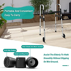 Nurhome Compact Folding Walker with Trigger Release and 5" Wheels Walker for Senior Lightweight Adjustable Height Supports up to 350 lbs