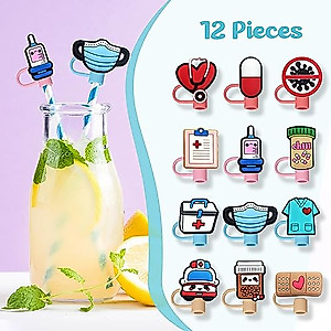 Straw Cover Cap for Stanley Cup, Reusable 8mm Straw Topper for Stanley 30&40 Oz Tumbler, Cute Straw Tip Covers for Stanley Cups Accessories (Medical)