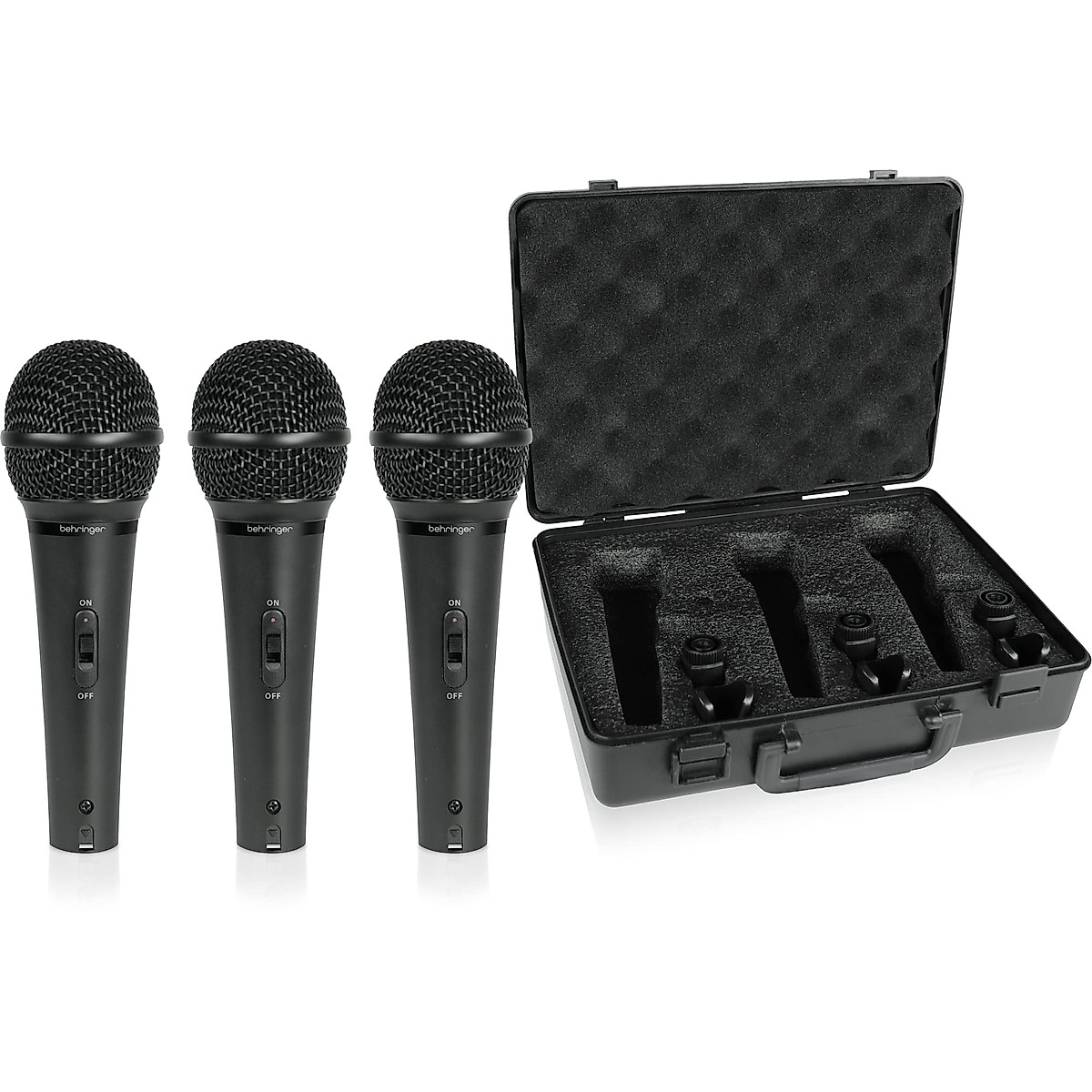 Behringer ULTRAVOICE XM1800S Dynamic Handheld Microphone, 3 Pack