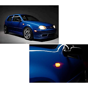 iJDMTOY Smoked Lens Amber Full LED Front Side Marker Light Kit Compatible With Volkswagen MK4 Jetta GTI R32 Beetle etc., Powered by 15-SMD LED, Replace OEM Sidemarker Lamps