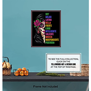 Mexicans Latinx Woman Wall Art - Latina Motivational poster - Arte Decoraciones Para Cuartos - Regalos Para Mujeres Ninas Chicas Chicano Latino Latin Americans - Inspiration Art Positive Quotes 8x10