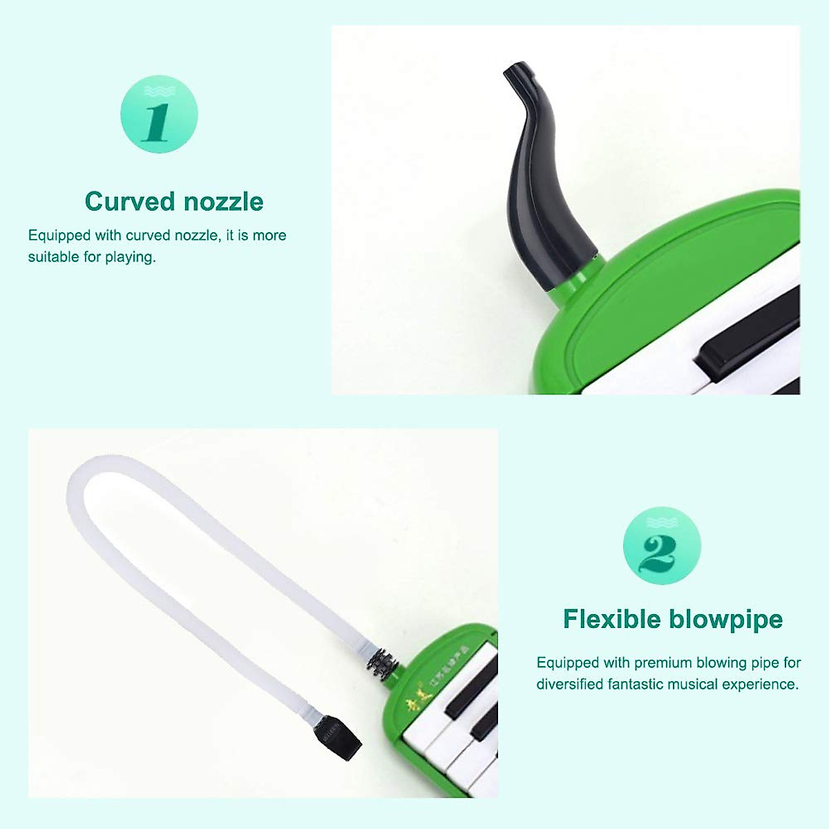 Melodica Tube, 57cm Long Flexible Plastic Pianica Tube Melodica Mouthpiece with a Black Mouthpiece Melodica Replacement Tube Melodica Melodica Hose