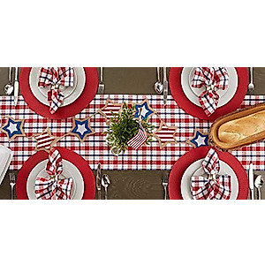 DII Classic Woven Tabletop Collection, Indoor/Outdoor Placemat Set, Round, 15" Diameter, Tango Red, 6 Piece