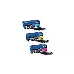 Brother Genuine Cyan, Magenta and Yellow Toner Cartridge Set, TN223C, TN223M, TN223Y