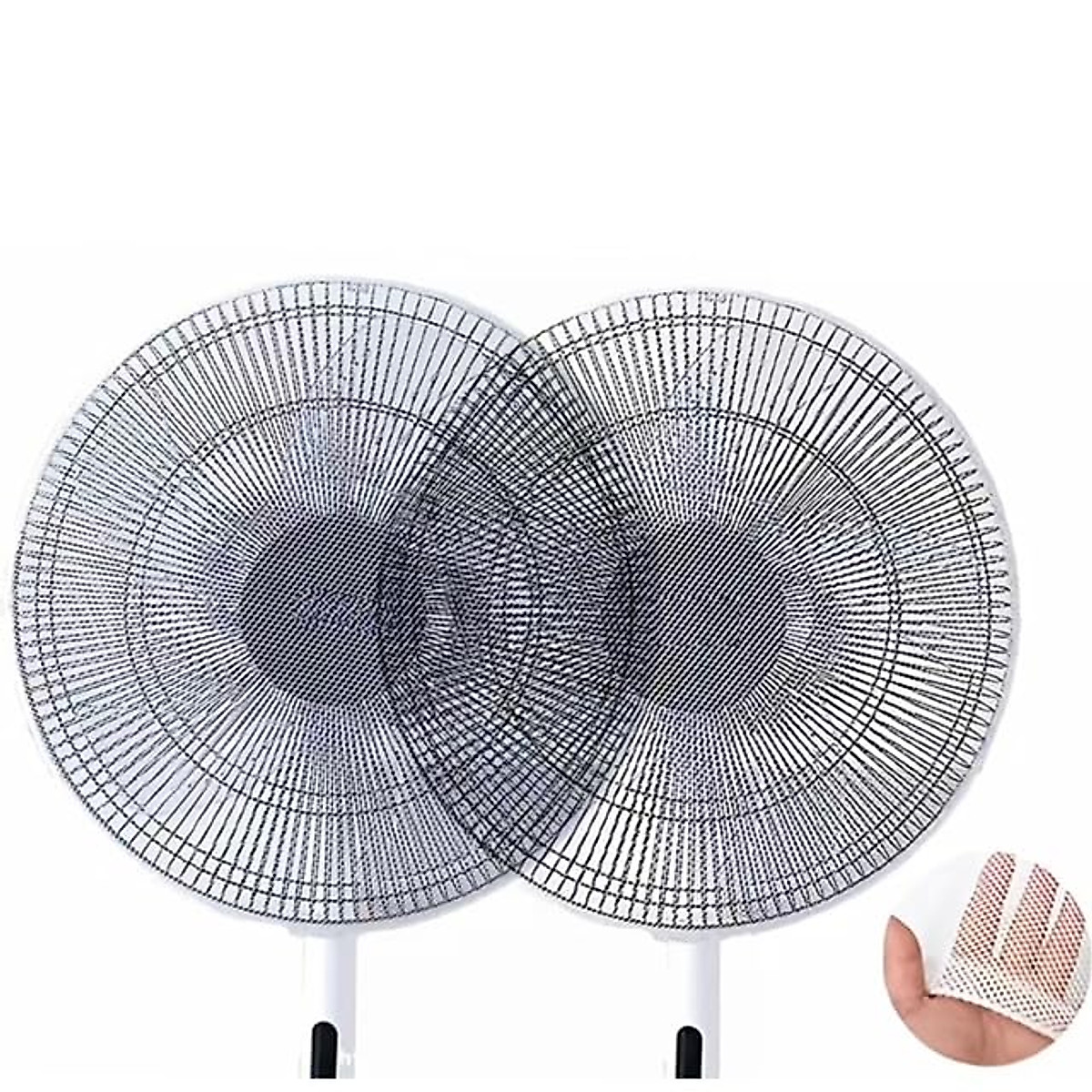ARAWARA 2 Pks Fan Dust Cover, Fan Mesh cover, Baby Children Safe, Washable Reusable, Anti-Dust Cover, Workable for Round fan, 2 White Covers, 18 Inch