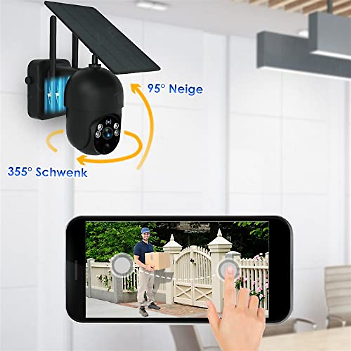 Security Camera Camera 4G Security Camera 1080P Solar IP Camera WiFi CCTV Smart Home Motion Detection Video Surveillance Night Vision Outdoor Battery Surveillance Camera with Spotlight ( Size : Only W