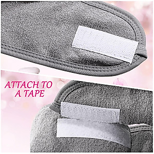 24 Pcs Spa Headband Bulk Makeup Facial Headband for Washing Face, Terry Cloth Headband Head Wraps for Facials, Adjustable Stretch Towel with Hook and Loop Non Slip, White, Pink, Grey, Black