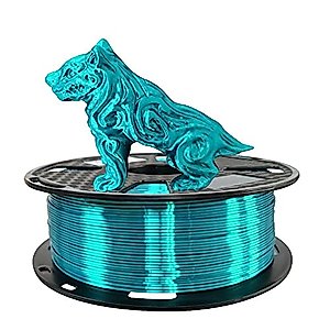 Silk PLA Shiny Cyan Blue PLA Filament 1.75 mm 3D Printer Filament 1KG 2.2LBS Spool Silky Shiny Metallic Cyan Metal Gold Silver Copper Turquoise Blue PLA 3D Printing Material CC3D Silk Enamel Blue PLA