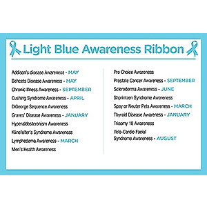 10 Pack Light Blue Silicone Bracelets – Light Blue Colored Rubber Wristbands for Prostate Cancer, Trisomy 18, Cushing, Scleroderma Awareness, Graves’ Disease, Fundraising & Gift Giving - Perfect for Women and Men