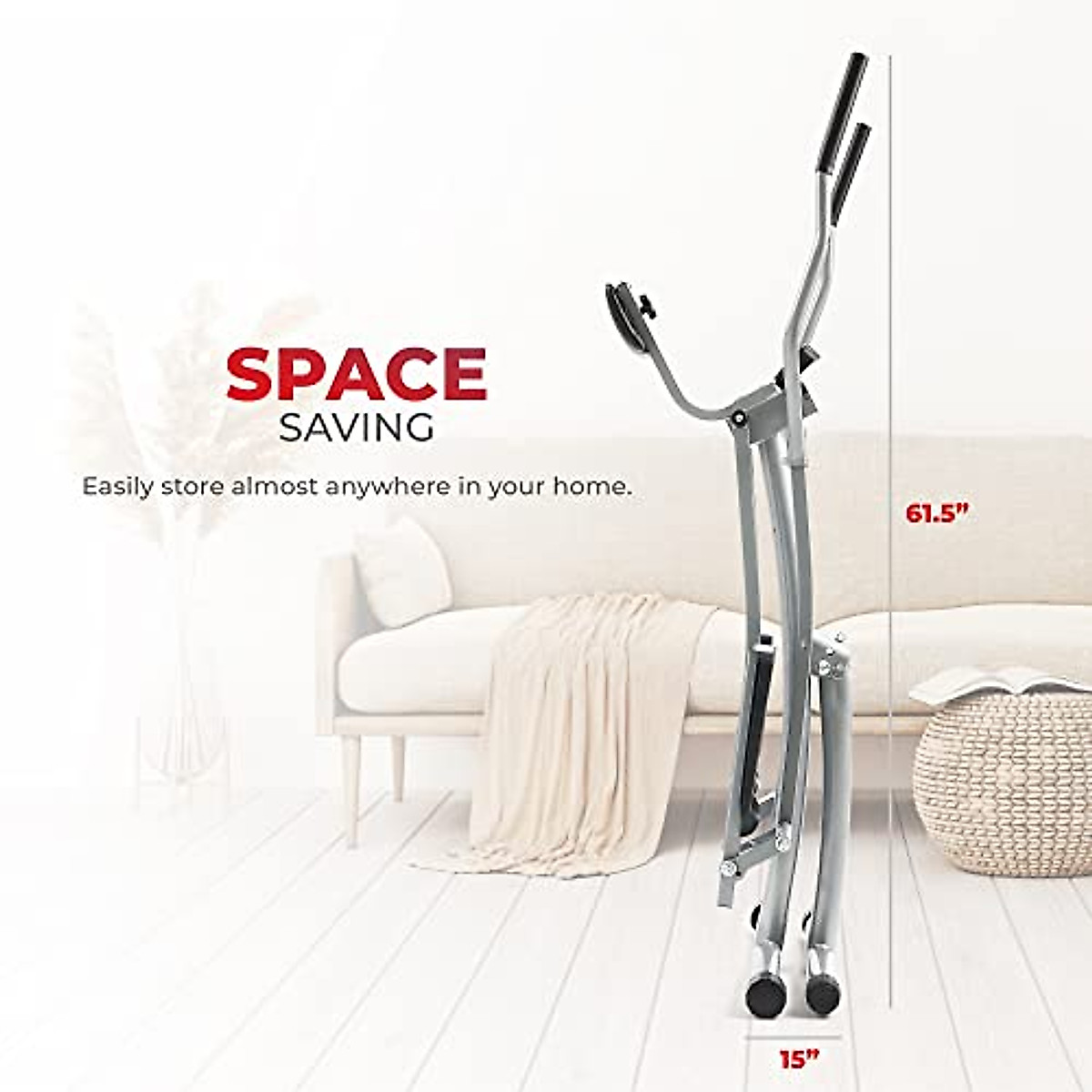 Sunny Health & Fitness SF-E902 Air Walk Trainer Elliptical Machine Glider w/LCD Monitor, 220 LB Max Weight and 30 Inch Stride