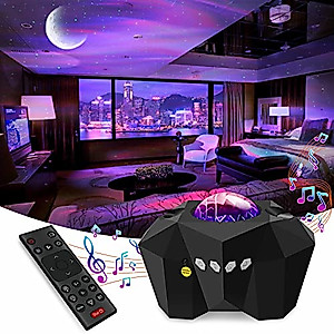 Aurora Galaxy Projector Light, Star Projector with Music Speaker, Night Light Projector with Moon, Northern Lights Projector for Bedroom, Gaming Room, Home Theater, Ceiling