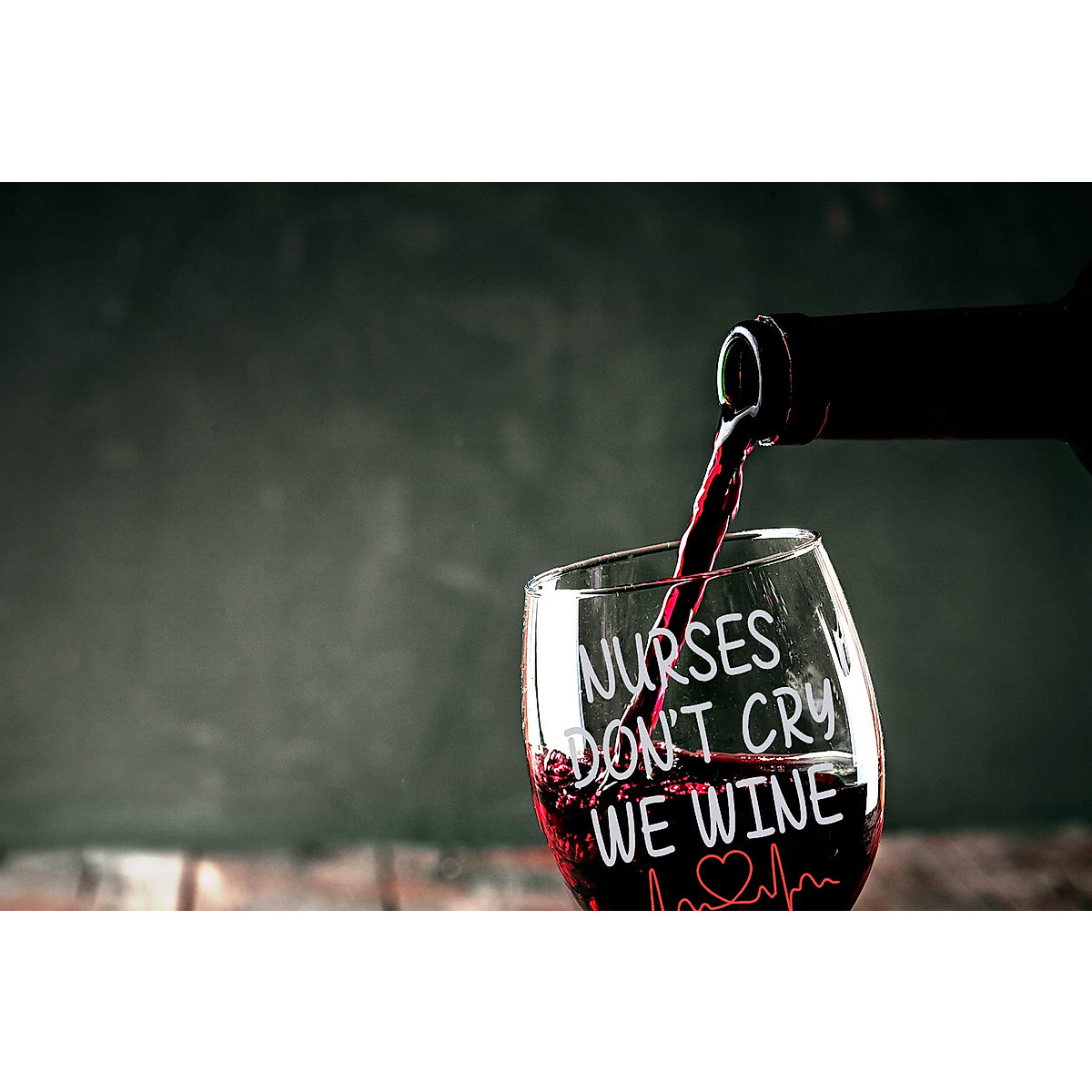 AW Fashions Nurses Don't Cry We Wine Funny 15oz Crystal Stemless Wine Glass - Fun Wine Glasses with Sayings Idea For Women, Her, Mom on Mother's Day Or Christmas