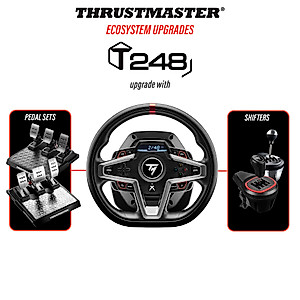 Thrustmaster T248X, Racing Wheel and Magnetic Pedals, HYBRID DRIVE, Magnetic Paddle Shifters, Dynamic Force Feedback, Screen with Racing Information (Compatible with XBOX Series X/S, One, PC)