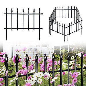 ARIFARO Decorative Metal Garden Fence 18" high x 22" Wide 5 Pack, Animal Barrier for Dog Pet, Border Garden Fencing for Outdoor Patio Lawn Yard Flower Bed
