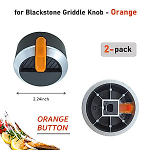 Gas Griddle Orange Knob Replacement for Blackstone Griddle 17" 22" 28" 36" Griddle, for Blackstone Flat Top Grill replacement walmart knobs,2-Pack