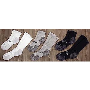 Jeep Men's Classic Cotton Socks-3 Pair Pack-Moisture Wicking and Cushioned Comfort, Gray, 8-12