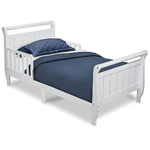 Delta Children Wood Toddler Bed Sleigh, Crib, White