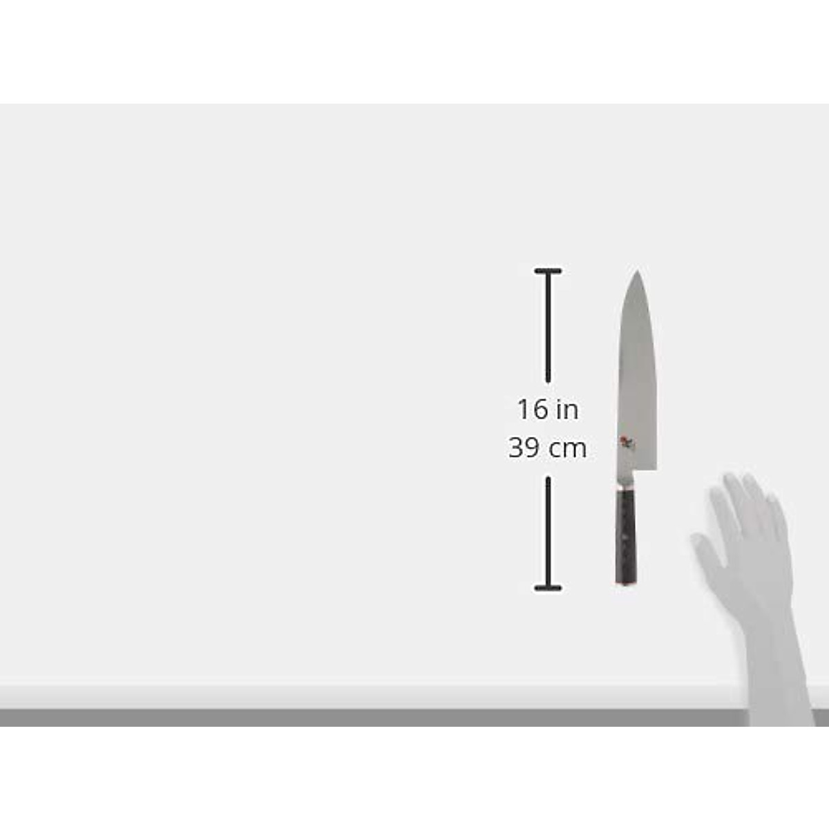 Miyabi Kaizen Chef's Knife, Medium, Black with Red Accent