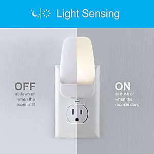 GE LED Night Light, Plug-in, Dusk to Dawn Sensor, Warm White, Ambient Lighting, Ideal for Kids and Adults Bedroom, Bathroom, Nursery, Hallway, Kitchen, 46882, 4 Pack