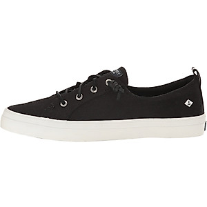 Sperry Womens Crest Vibe Linen Sneaker, Black, 7